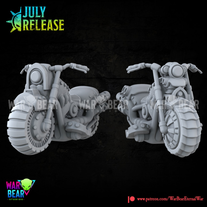 3D Printable Alien cult Reaper Bikers by BattleCat Miniatures