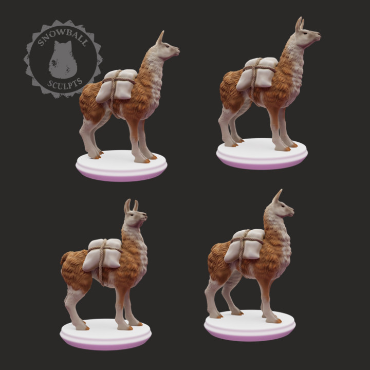 3D Printable Lllama Set by Snowball Sculpts