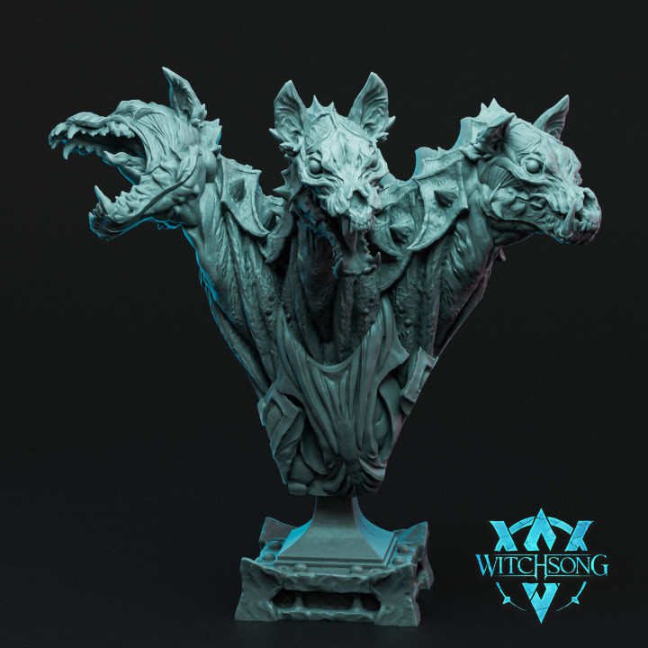 3D Printable Bust - Cerberus, Underworld Guardian by Witchsong Miniatures