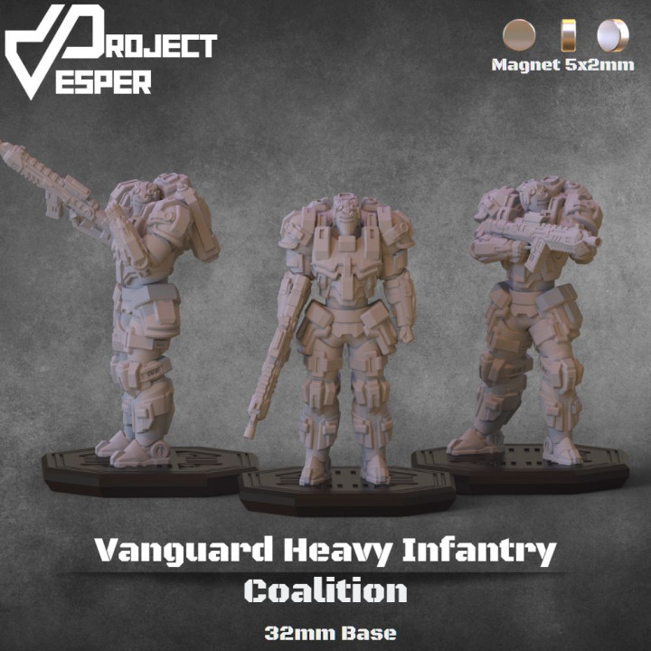 3D Printable Vanguard Heavy Infantry(Magnatize) by Vesper Project