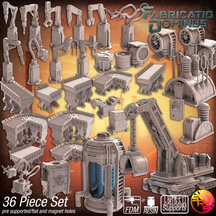 3D Printable Machine Factory Terrain Set by Sync Ratio Systems