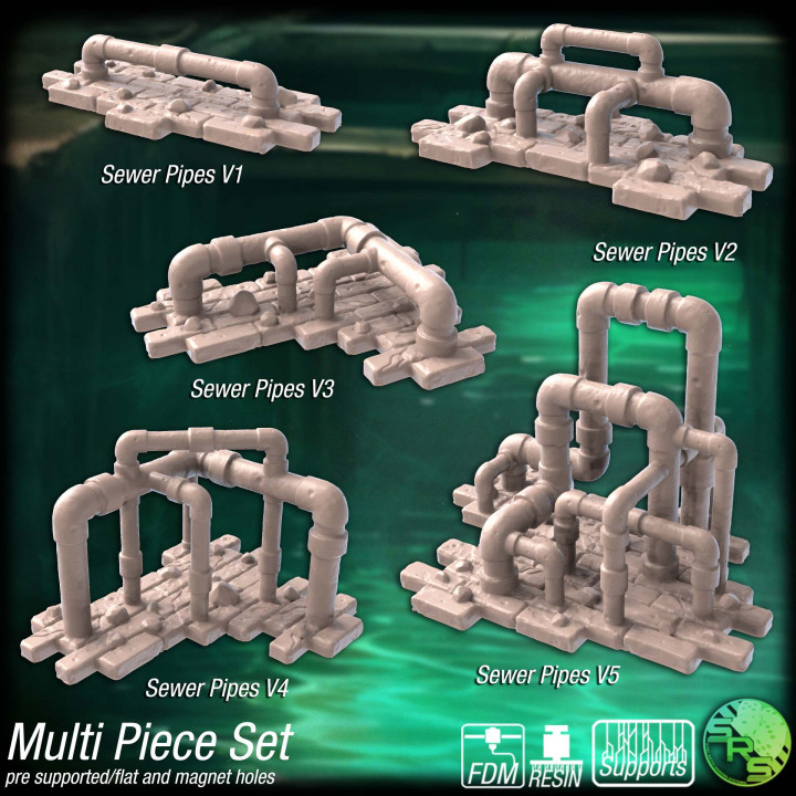 3D Printable Sewer Terrain Set by Sync Ratio Systems