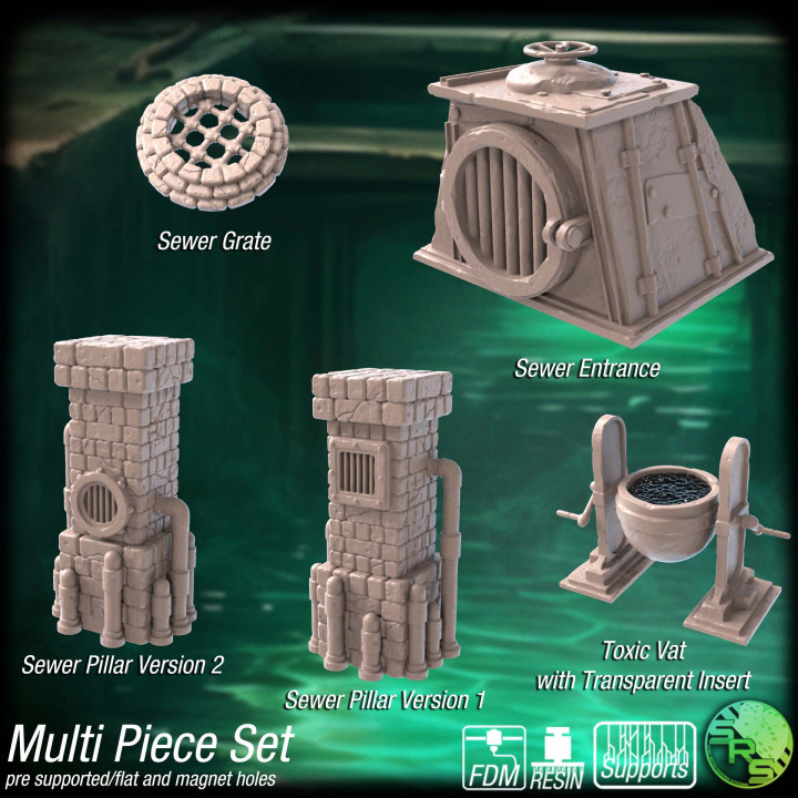 3D Printable Sewer Terrain Set by Sync Ratio Systems