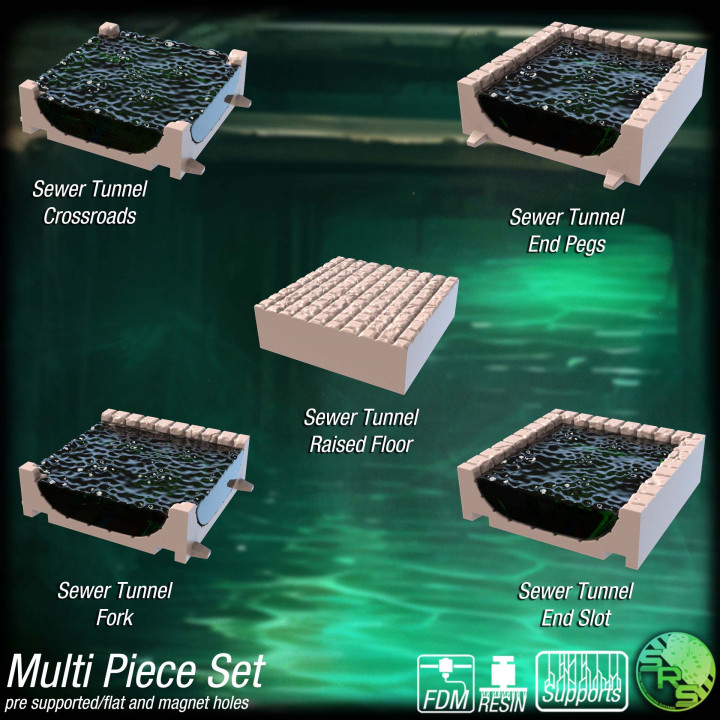3D Printable Sewer Terrain Set by Sync Ratio Systems