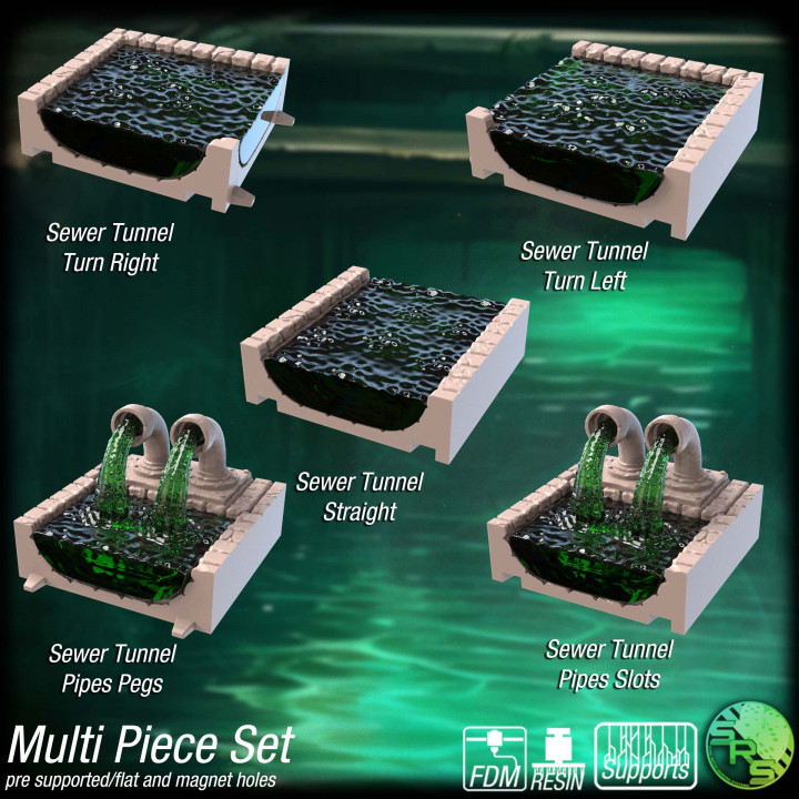 3D Printable Sewer Terrain Set by Sync Ratio Systems