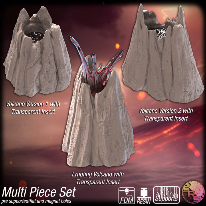 3D Printable Volcano Terrain Set by Sync Ratio Systems