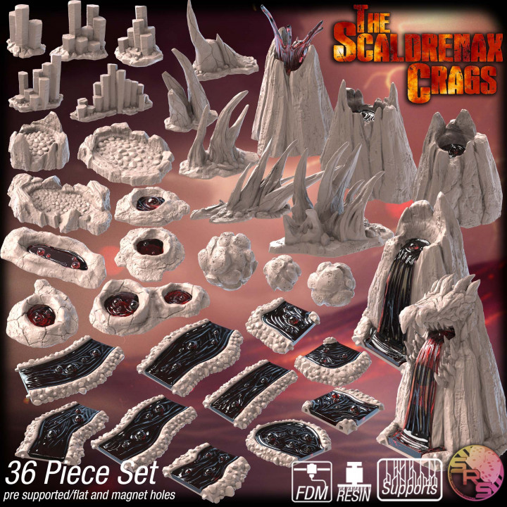 3D Printable Volcano Terrain Set by Sync Ratio Systems