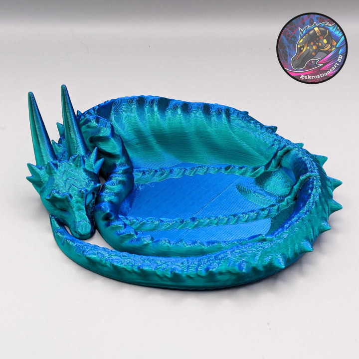 3D Printable Dragon Jewelry Tray by Kirsten M