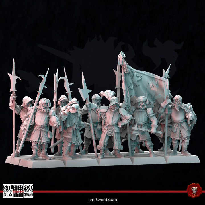 3D Printable Halberdier of the Avernia by LastSword Miniatures