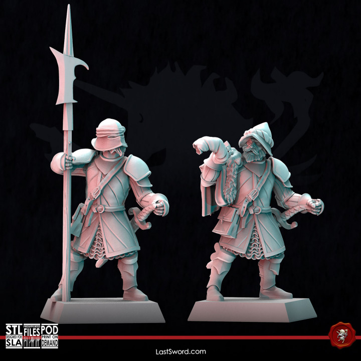 3D Printable Halberdier of the Avernia by LastSword Miniatures