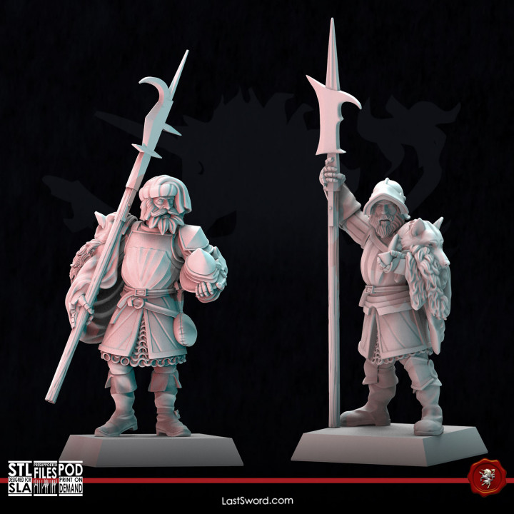 3D Printable Halberdier of the Avernia by LastSword Miniatures