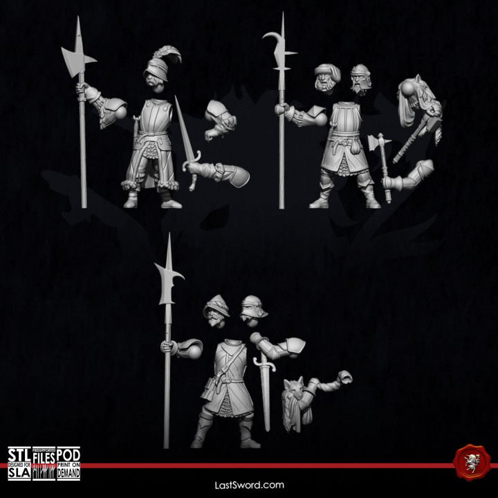 3D Printable Halberdier of the Avernia by LastSword Miniatures