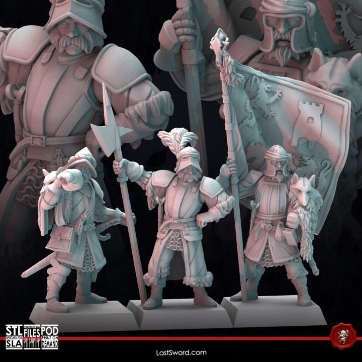 3D Printable Halberdier of the Avernia by LastSword Miniatures