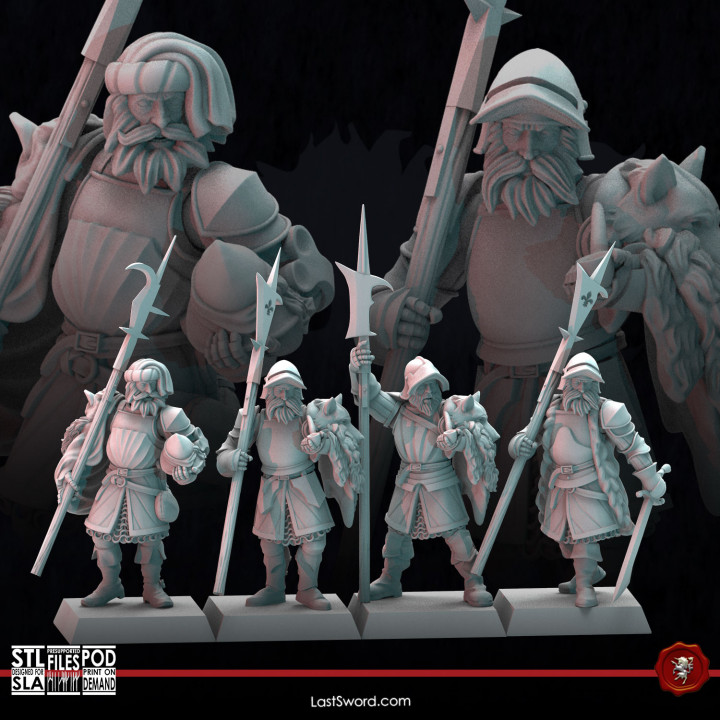 3D Printable Halberdier of the Avernia by LastSword Miniatures