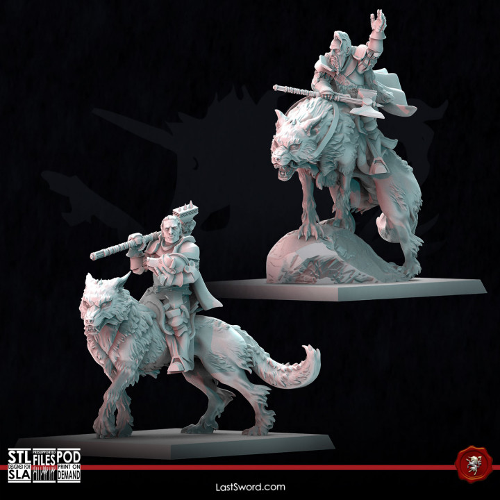3D Printable Wolf Riders of Avernia by LastSword Miniatures