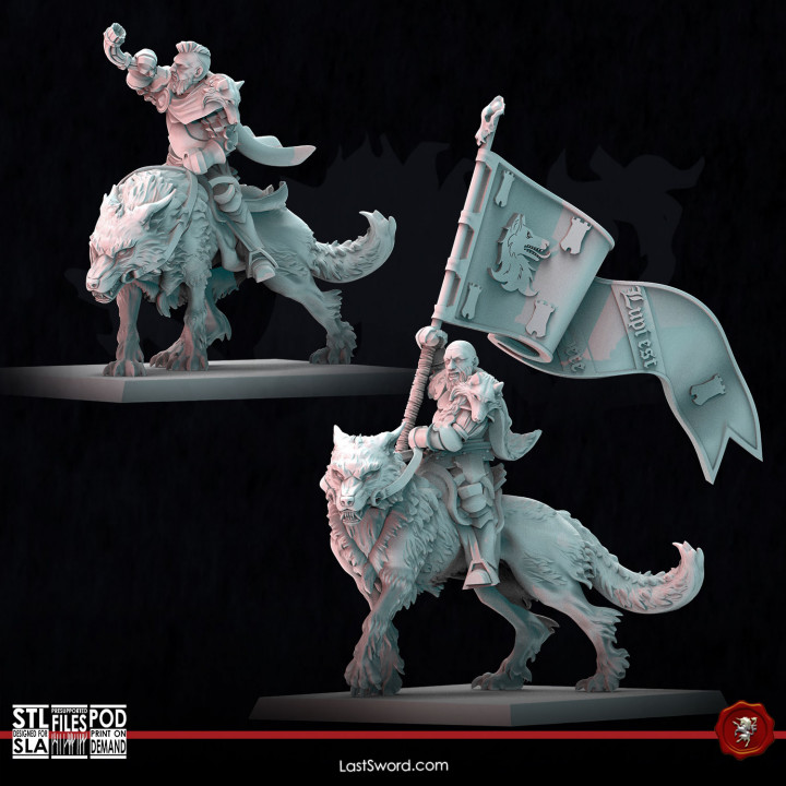3D Printable Wolf Riders of Avernia by LastSword Miniatures