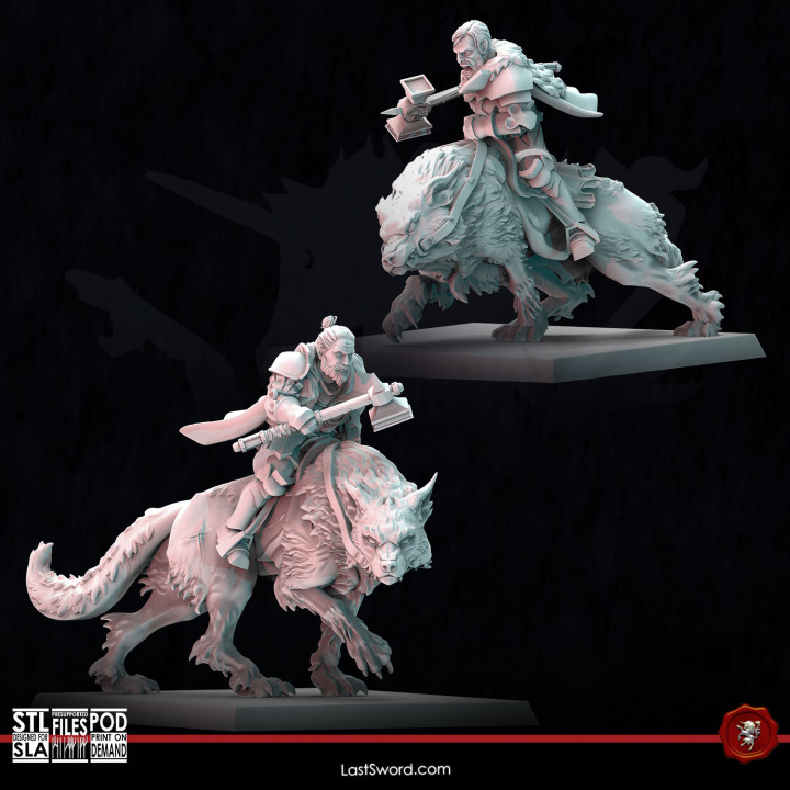 3D Printable Wolf Riders of Avernia by LastSword Miniatures