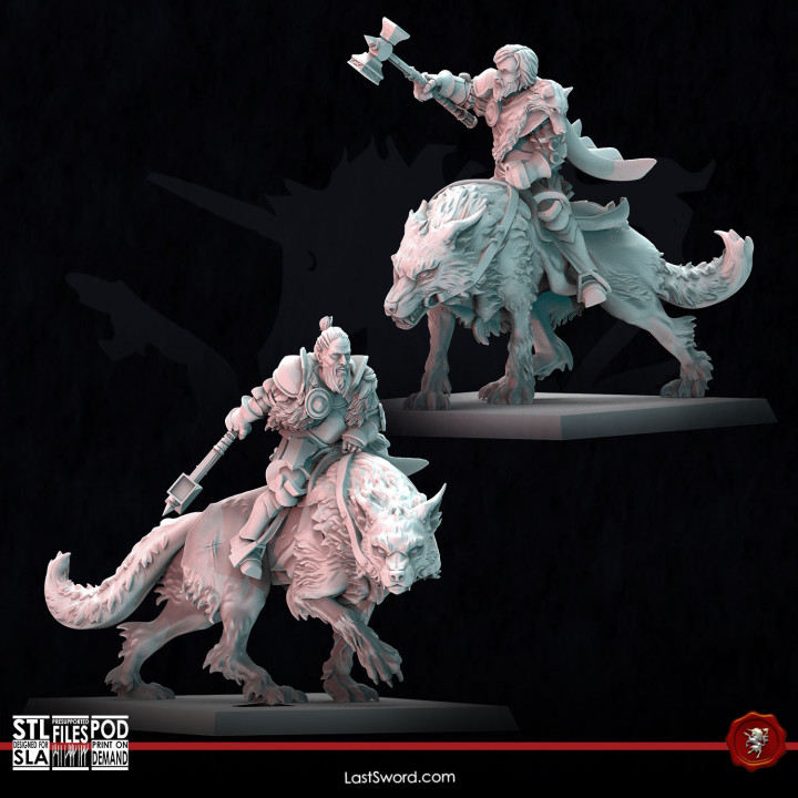 3D Printable Wolf Riders of Avernia by LastSword Miniatures