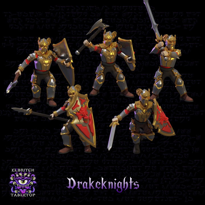 3D Printable Drakeknights (Modular) by Eldritch Tabletop
