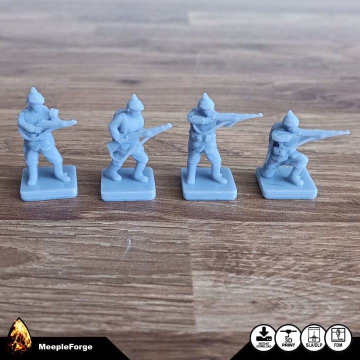 3D Printable German Infantry WW1 15mm Scale by Andy at MeepleForge