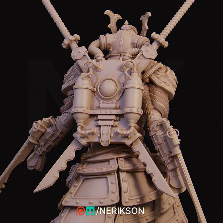 3D Printable Naojiri The Steampunk Samurai [presupported] by Nerikson