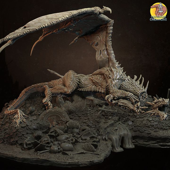 3D Printable Diorama - The Slain Dragon by SolGood Creations