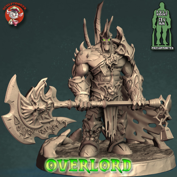 3D Printable Overlord - 32mm scale pre-supported miniature by SCULPTOONER