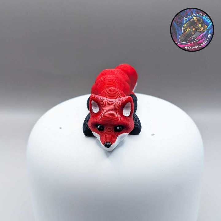 3D Printable Baby Fox Flexi Keychain by Kirsten M