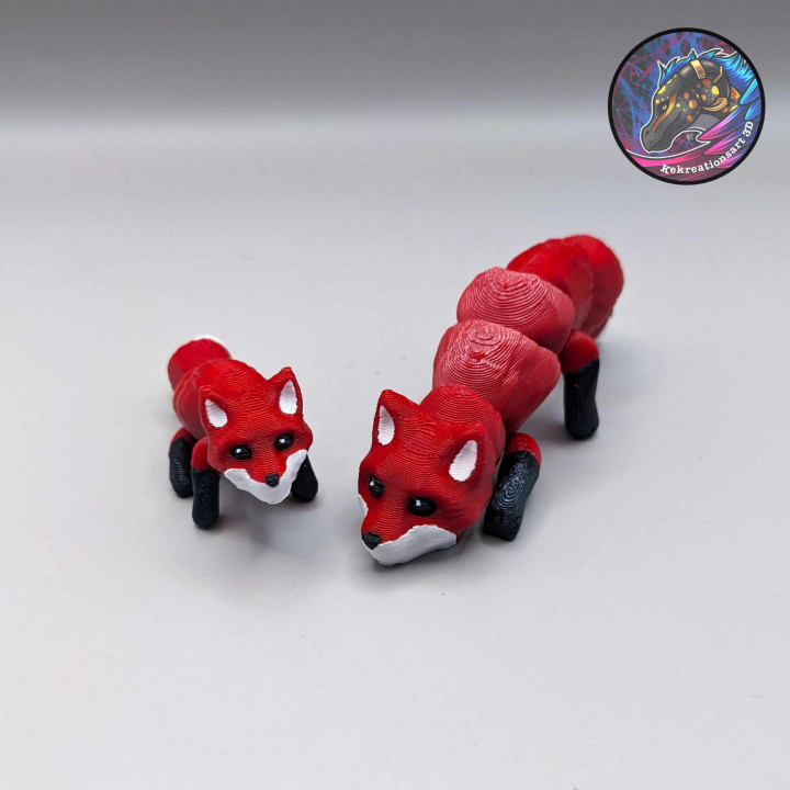 3D Printable Baby Fox Flexi Keychain by Kirsten M