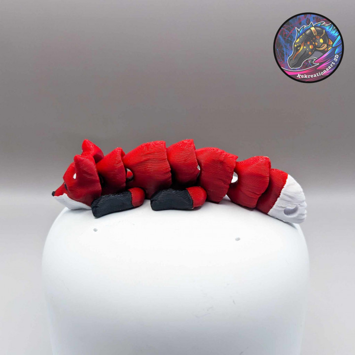 3D Printable Baby Fox Flexi Keychain by Kirsten M