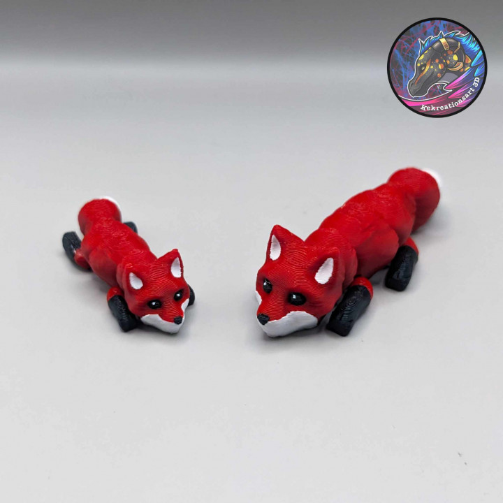 3D Printable Baby Fox Flexi Keychain by Kirsten M