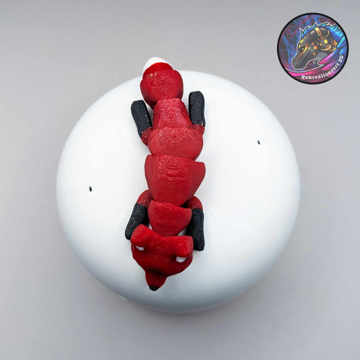 3D Printable Baby Fox Flexi Keychain by Kirsten M