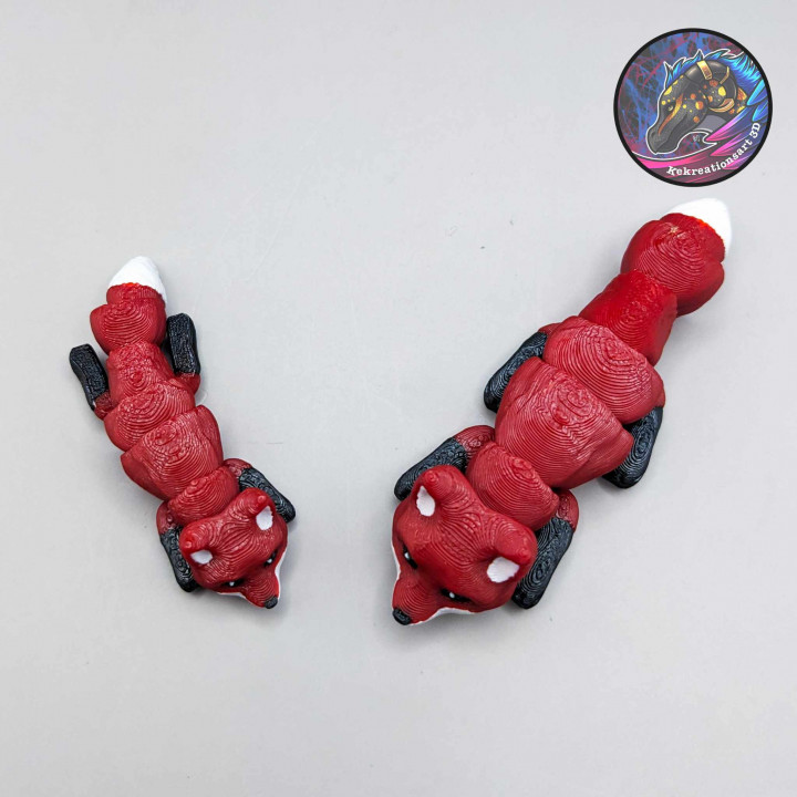 3D Printable Baby Fox Flexi Keychain by Kirsten M