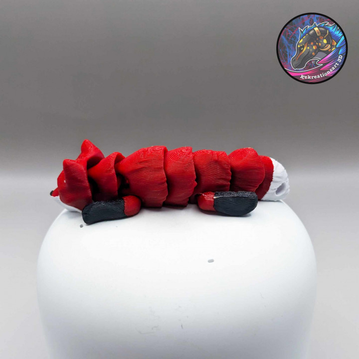 3D Printable Baby Fox Flexi Keychain by Kirsten M