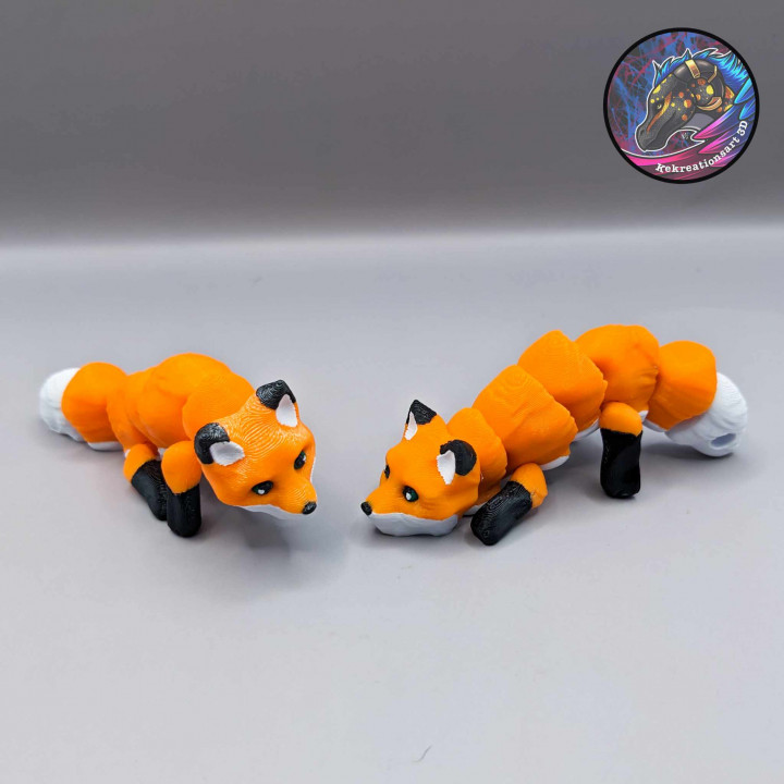 3D Printable Baby Fox Flexi Keychain by Kirsten M