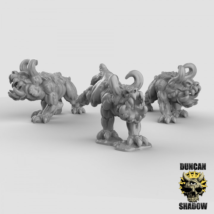 3D Printable Chaos Hounds (Pre Supported) by Duncan Shadow