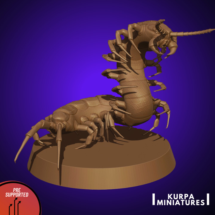 3D Printable Giant centipede by Kurpa Miniatures
