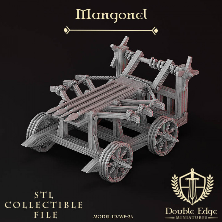 3D Printable Mangonel WE_26 by Double Edge Miniatures