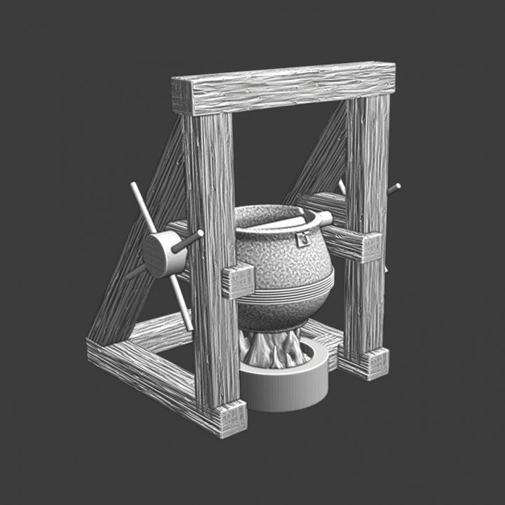3D Printable Model of medieval oil boiler, 2nd version by Northern ...