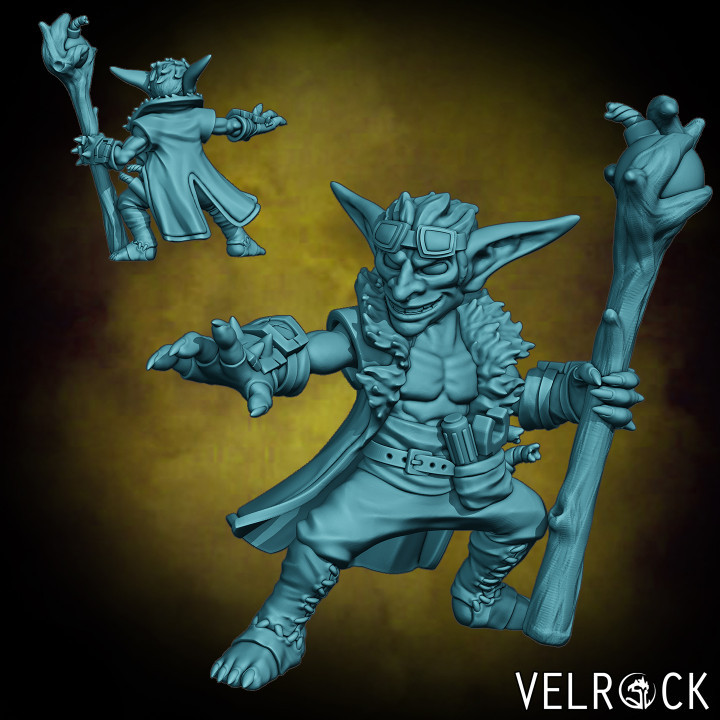 3D Printable Goblin Mage (PRESUPPORTED) by Velrock Art Miniatures