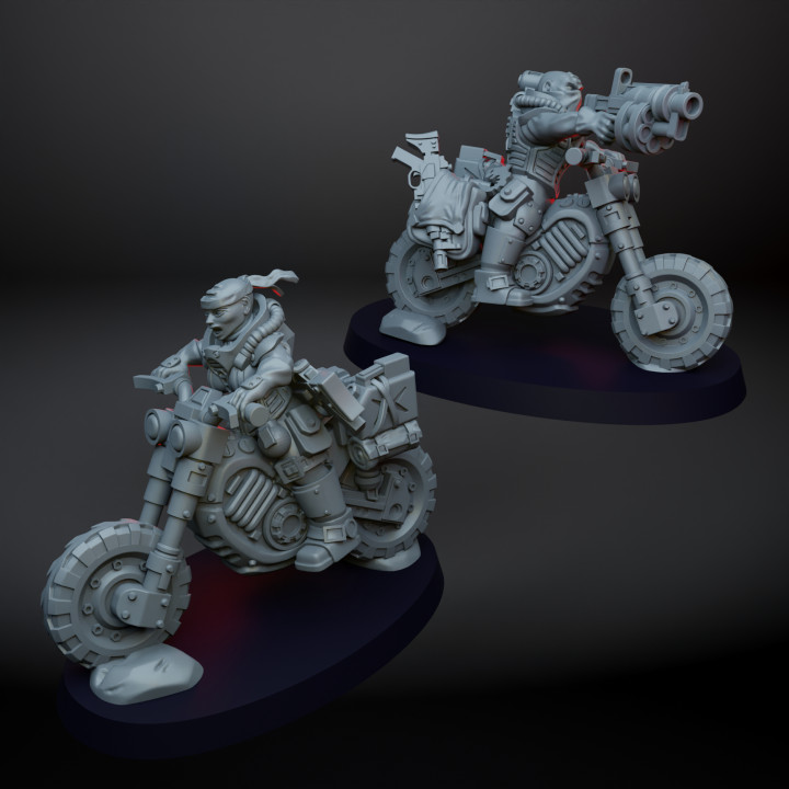 3D Printable Alien cult bikers by RatMan Forge