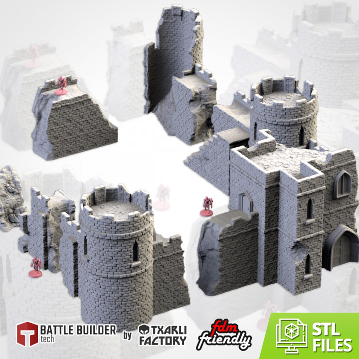 3D Printable RUINED CASTLE by Txarli Factory