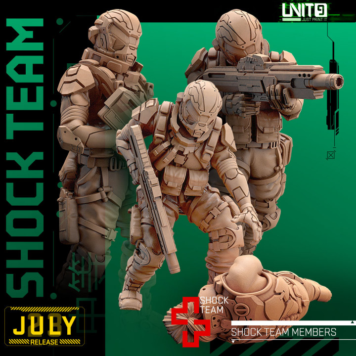 3D Printable Cyberpunk - Shock Team members by UNIT9