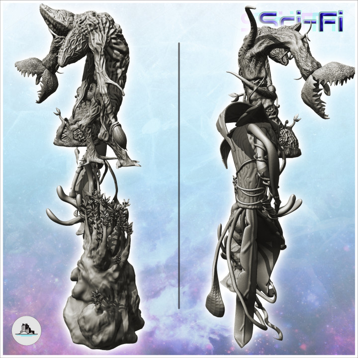 3D Printable Set of alien carnivorous plants (4) - Future Sci-Fi SF ...