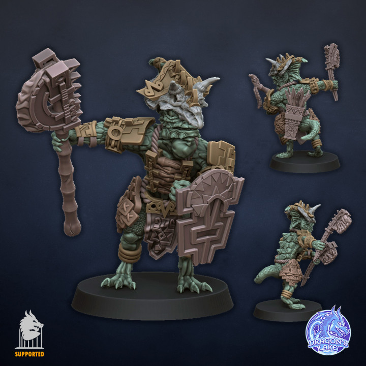 3D Printable Skink Veteran by Dragon's Lake Miniaturas