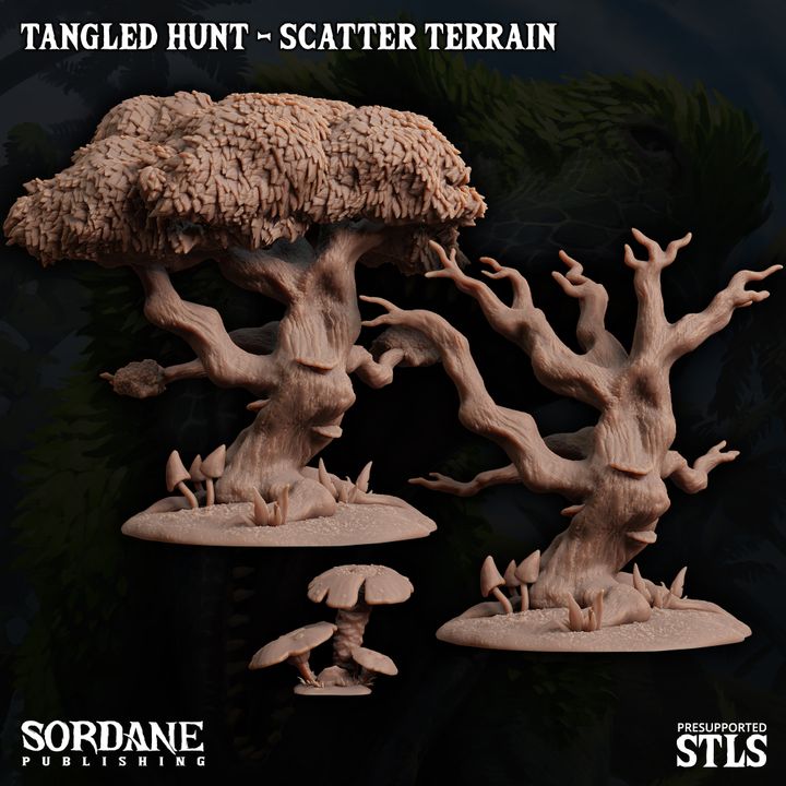 3D Printable Tangled Hunt Scatter Terrain by Sordane Publishing