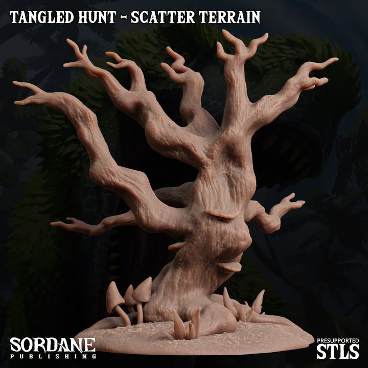 3D Printable Tangled Hunt Scatter Terrain by Sordane Publishing