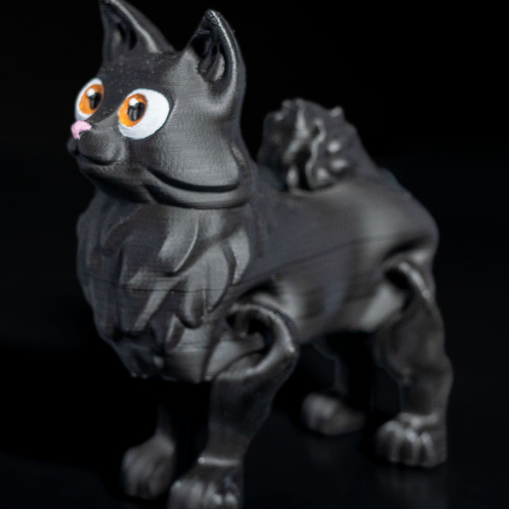 3D Printable Articulated Fluffy Kitten by Stlflix