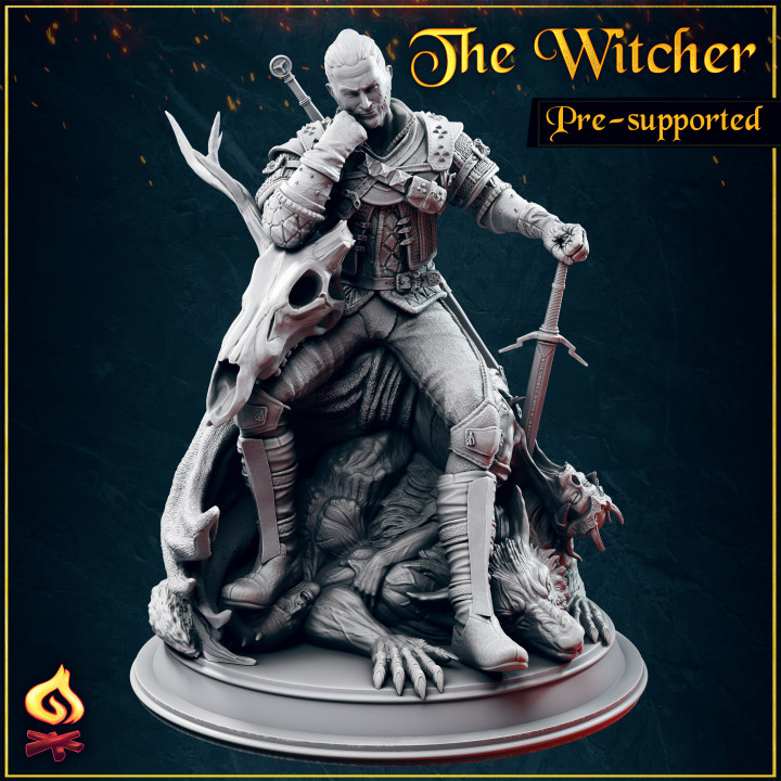 3D Printable Geralt The Witcher - Fanart 150 mm by Safehold