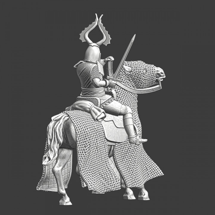 3D Printable Mounted Teutonic Order Knight - crested helmet by Northern ...